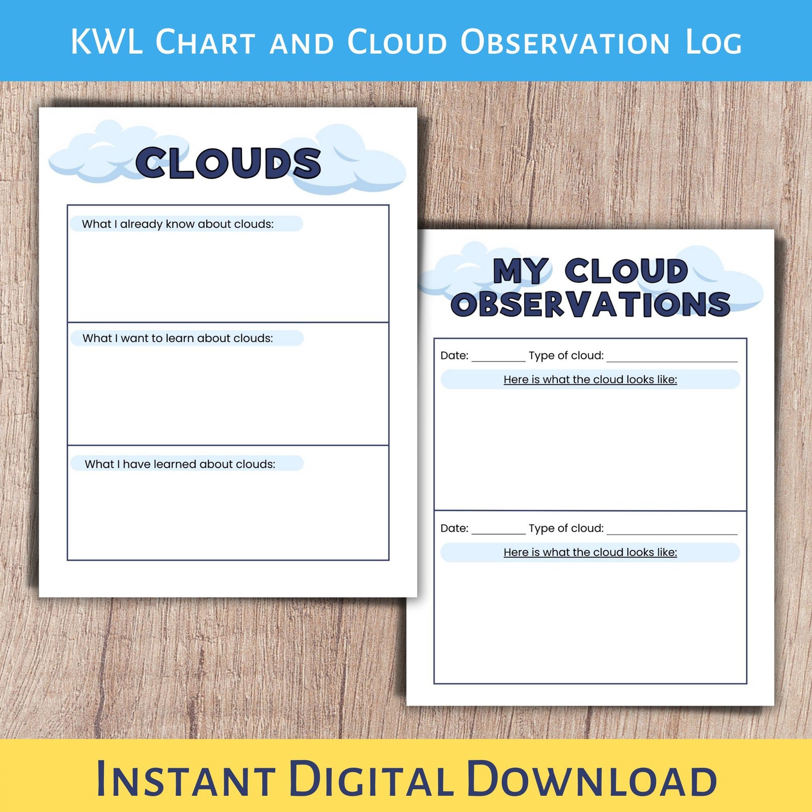 Cloud Identification Viewer Printable, Cloud Viewer, Weather Unit ...