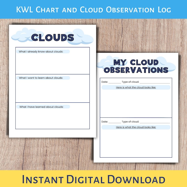 Cloud Identification Viewer Printable, Cloud Viewer, Weather Unit ...