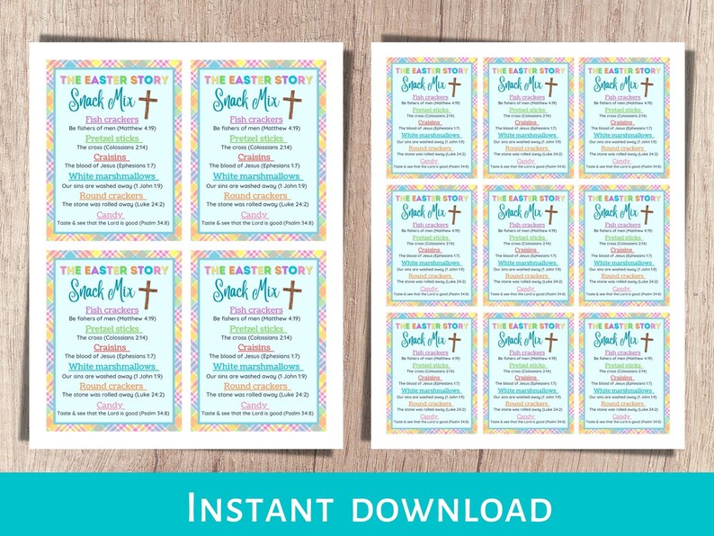 Easter Story Snack Mix Printable Religious Easter Activities - Etsy