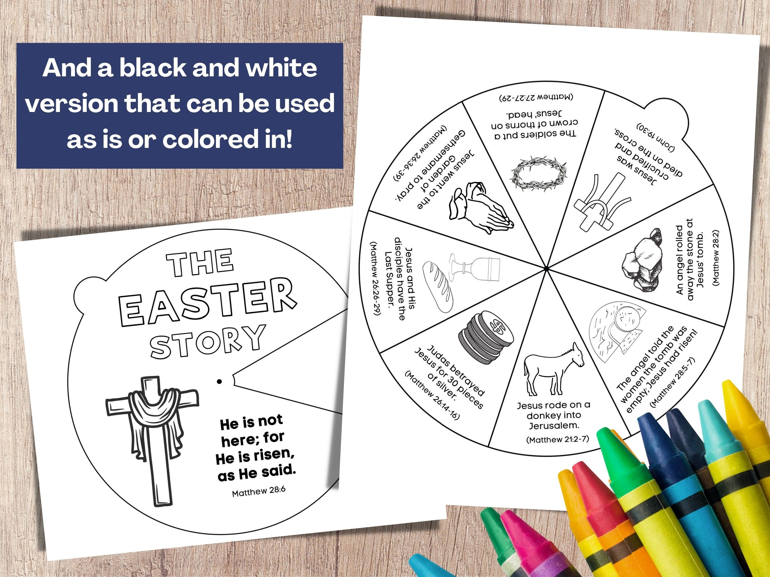 Easter Story Wheel Craft Easter Spinner Wheel Easter - Etsy