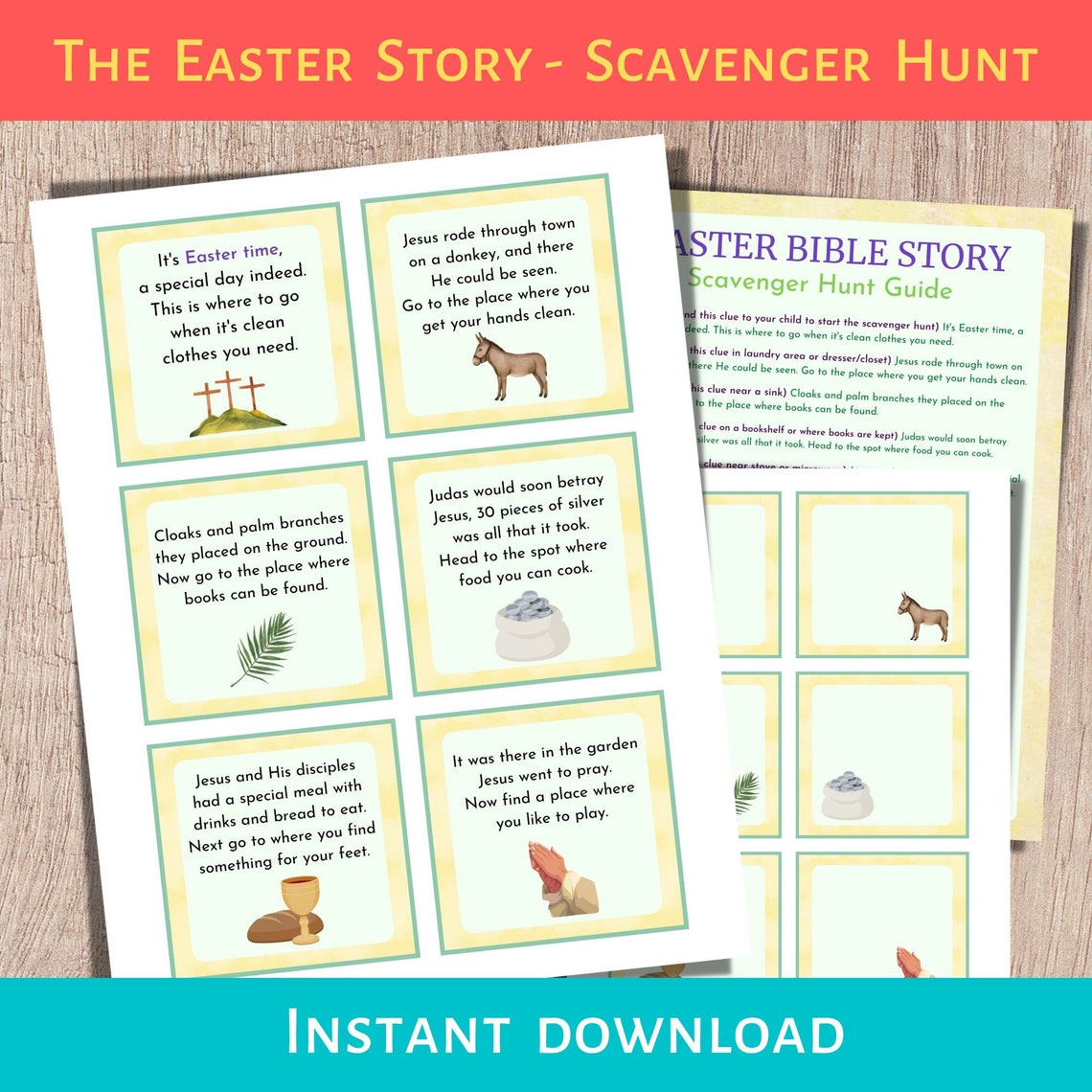 Easter Scavenger Hunt, Easter Bible Game, Printable Easter Game ...