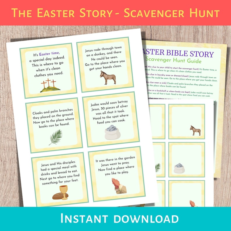 Easter Scavenger Hunt, Easter Bible Game, Printable Easter Game ...