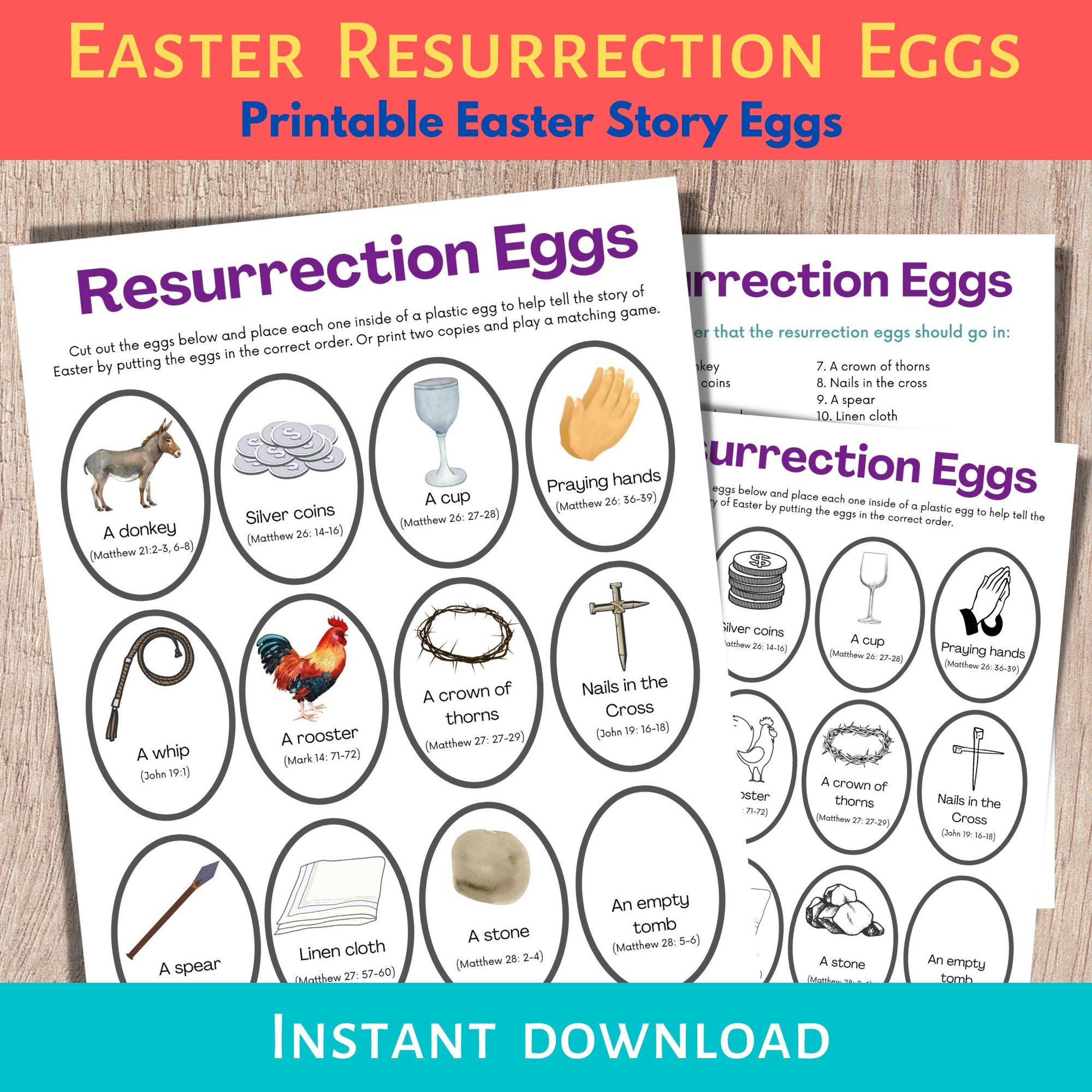 Resurrection Eggs, Easter Bible Games, Resurrection Eggs Printable ...