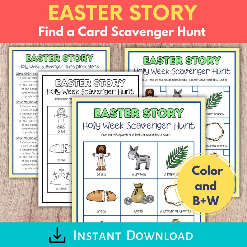 Easter Scavenger Hunt, Easter Story, Easter Treasure Hunt, Holy Week ...