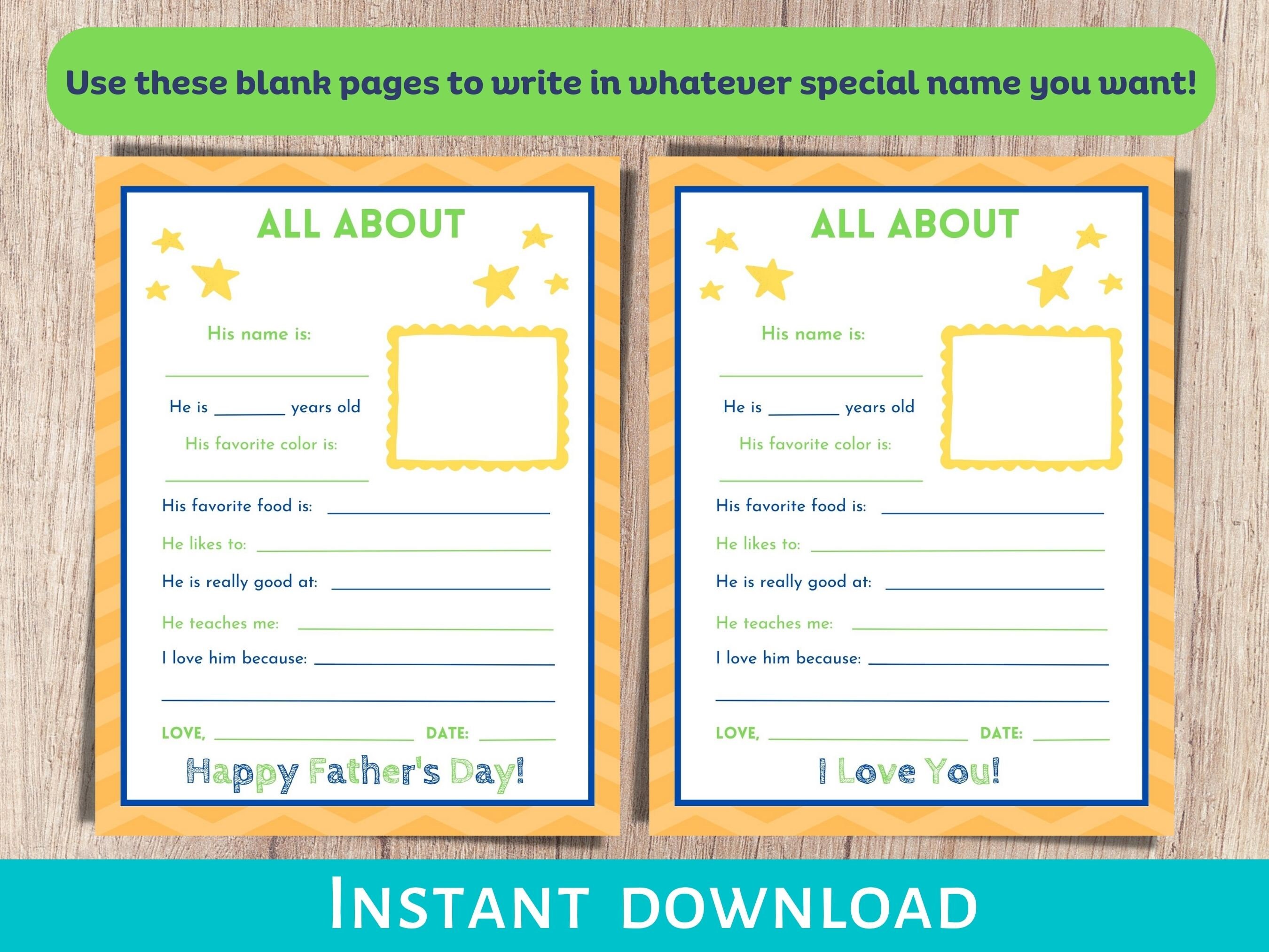 Todo sobre mi papá manualidad imprimible del día del padre - Etsy México