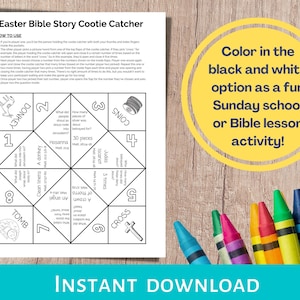 Easter Bible Story Cootie Catcher Easter Bible Game Easter - Etsy