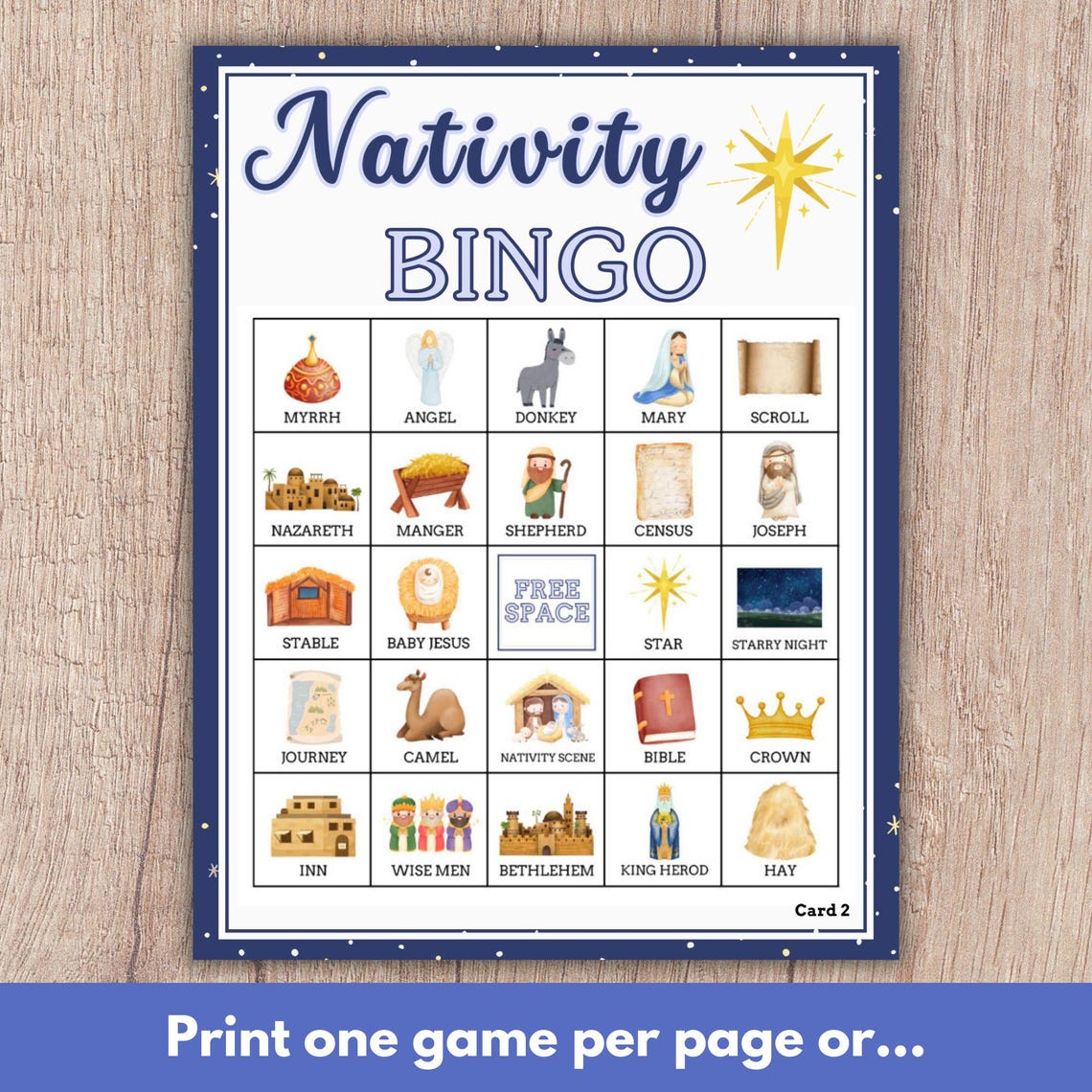 Nativity Bingo Game, Christmas Party Game, Christmas Bingo Game, Family ...
