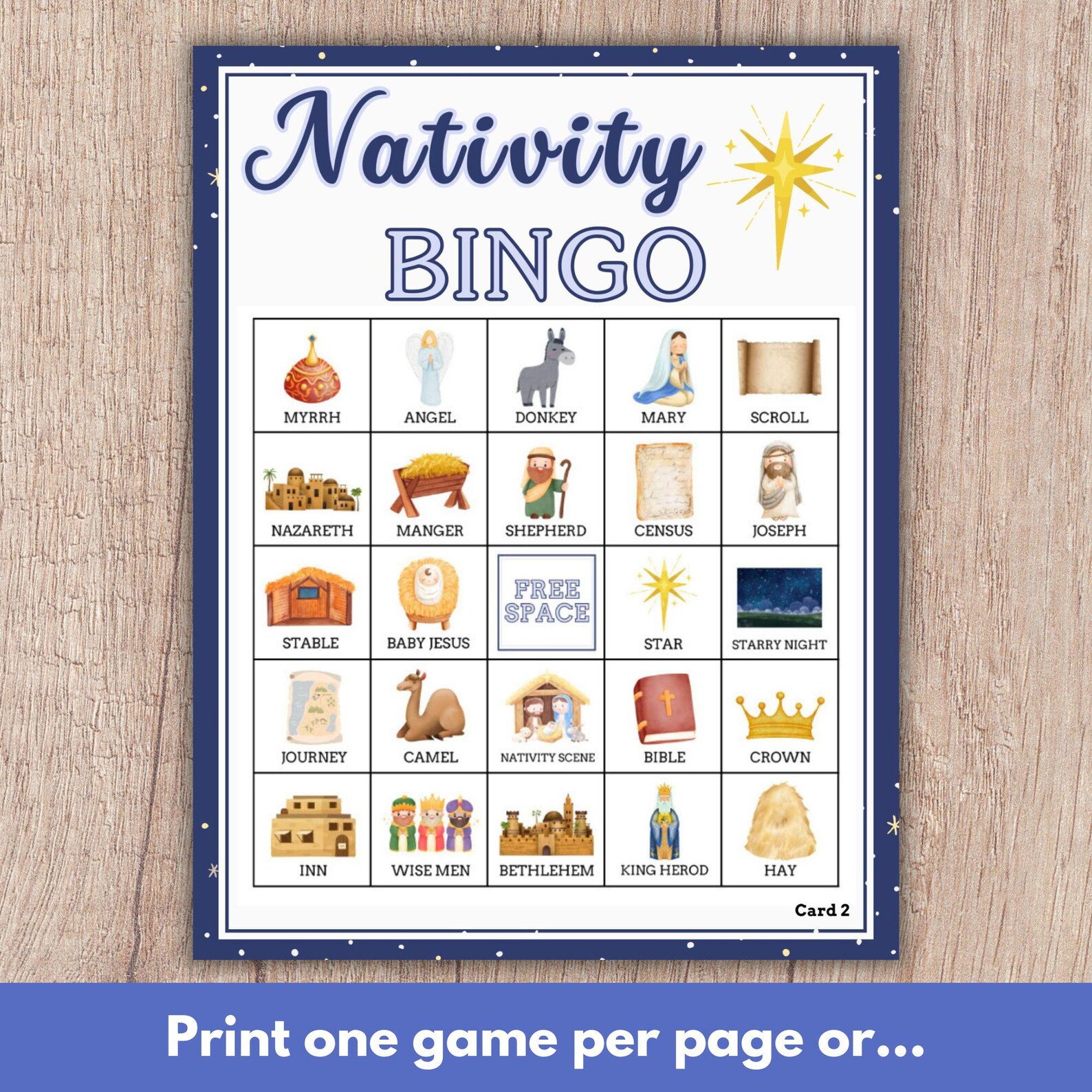 Nativity Bingo Game, Christmas Party Game, Christmas Bingo Game, Family ...