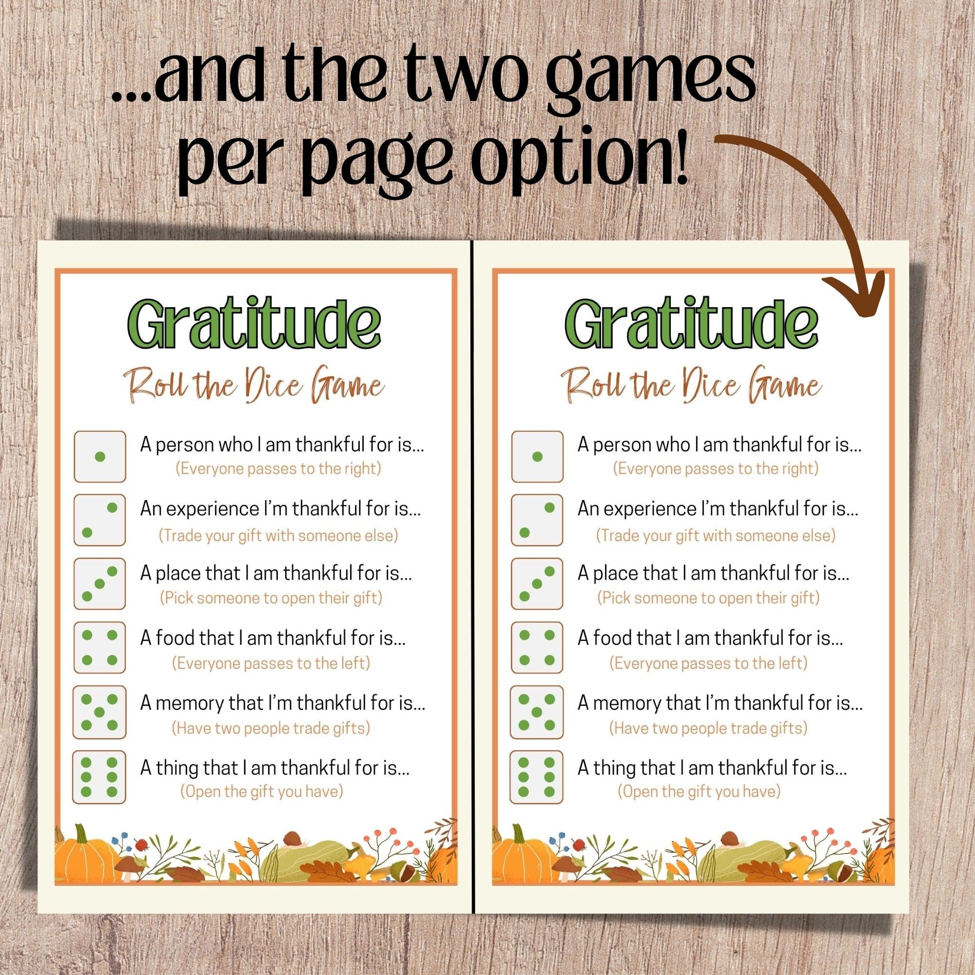 Thanksgiving Gratitude Game, Gratitude Dice Game, Thanksgiving Dice ...