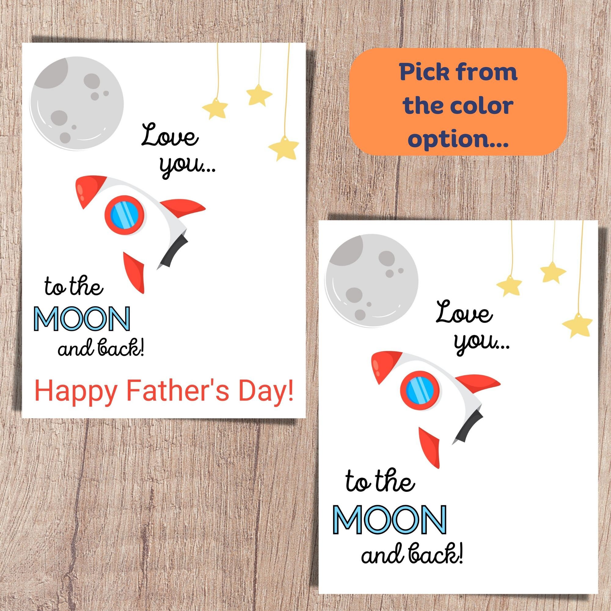 I Love You to the Moon and Back Happy Fathers Day, Handprint Printable ...