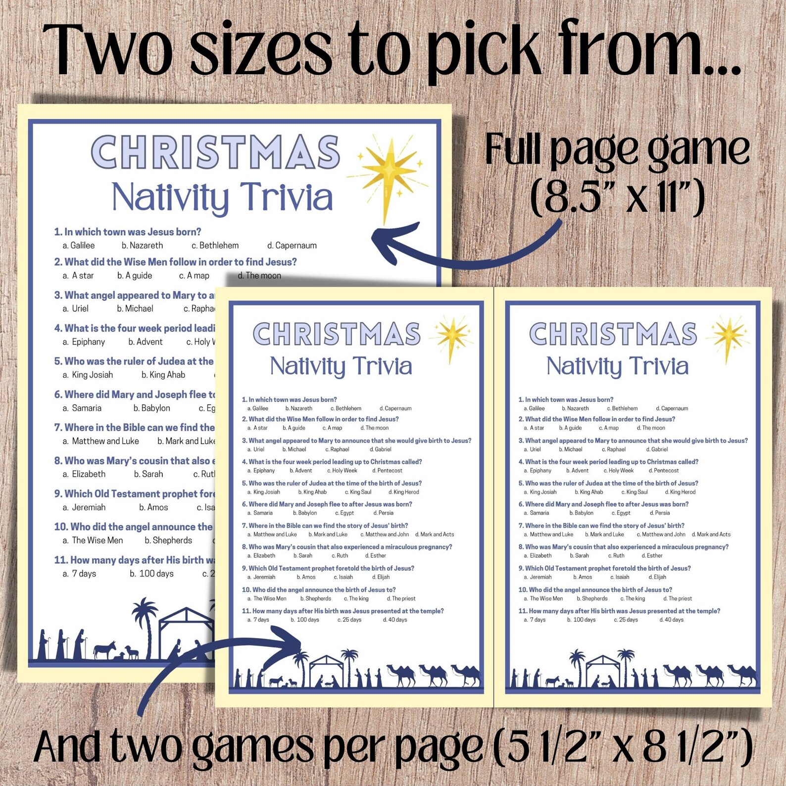 Christian Christmas Trivia, Christmas Bible Trivia, Printable Bible ...