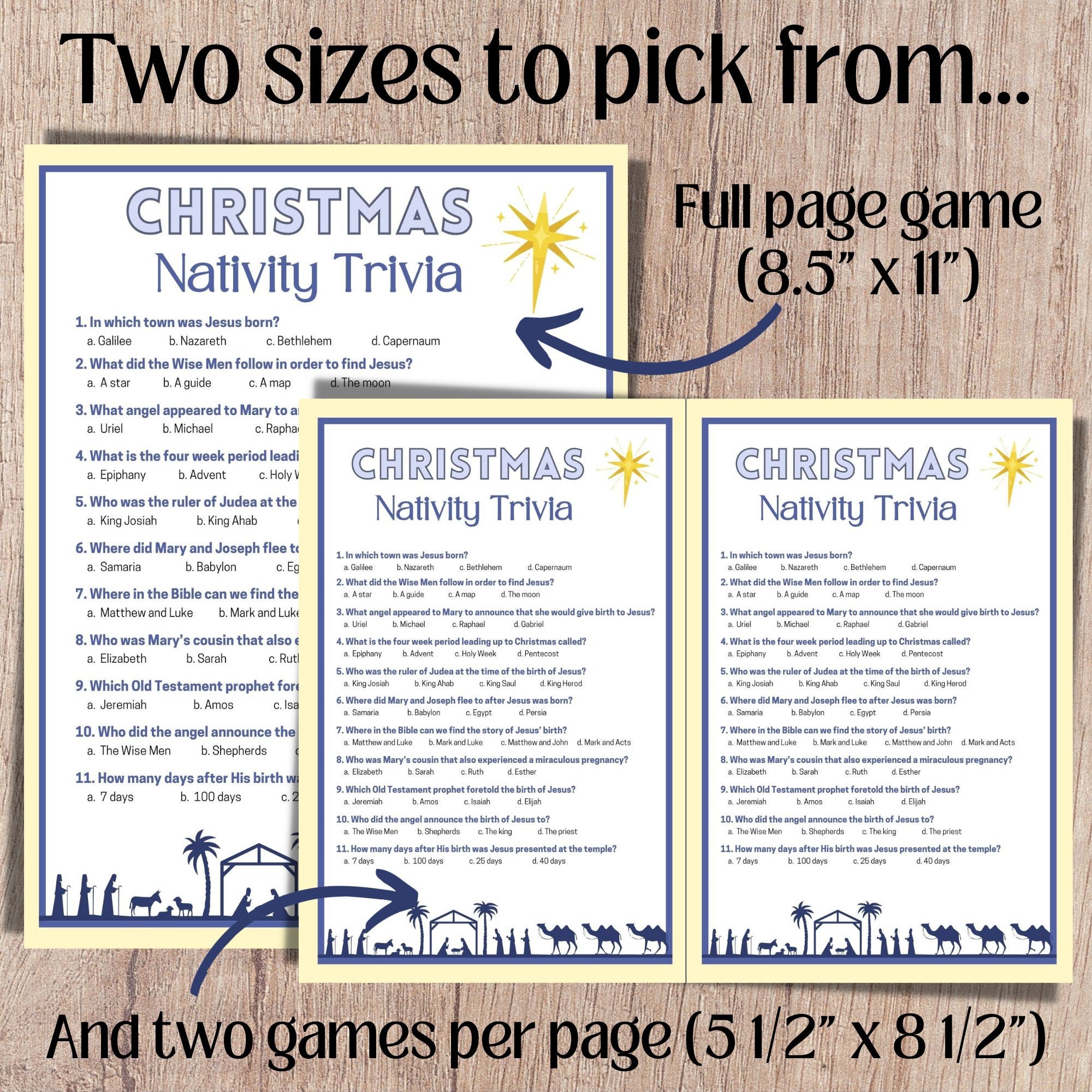 Christian Christmas Trivia, Christmas Bible Trivia, Printable Bible ...