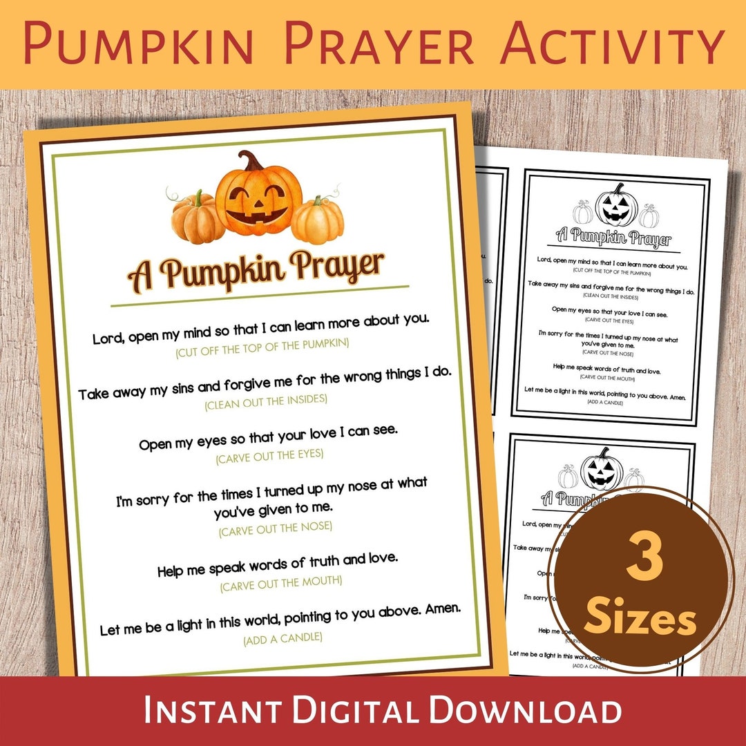 Pumpkin Prayer, Halloween Tracts, Religious Halloween, Pumpkin ...