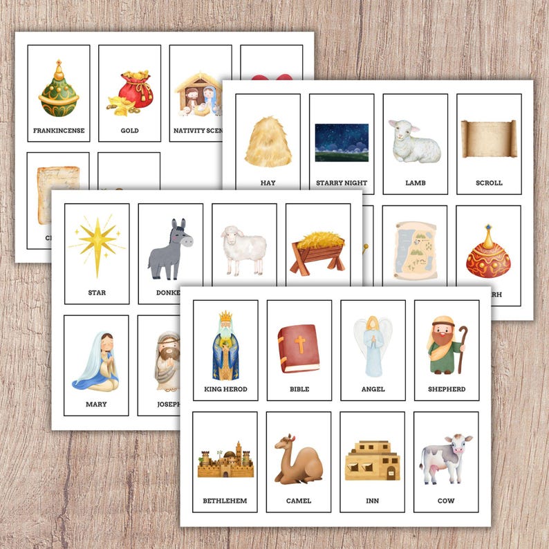 Nativity Bingo Game, Christmas Party Game, Christmas Bingo Game, Family ...