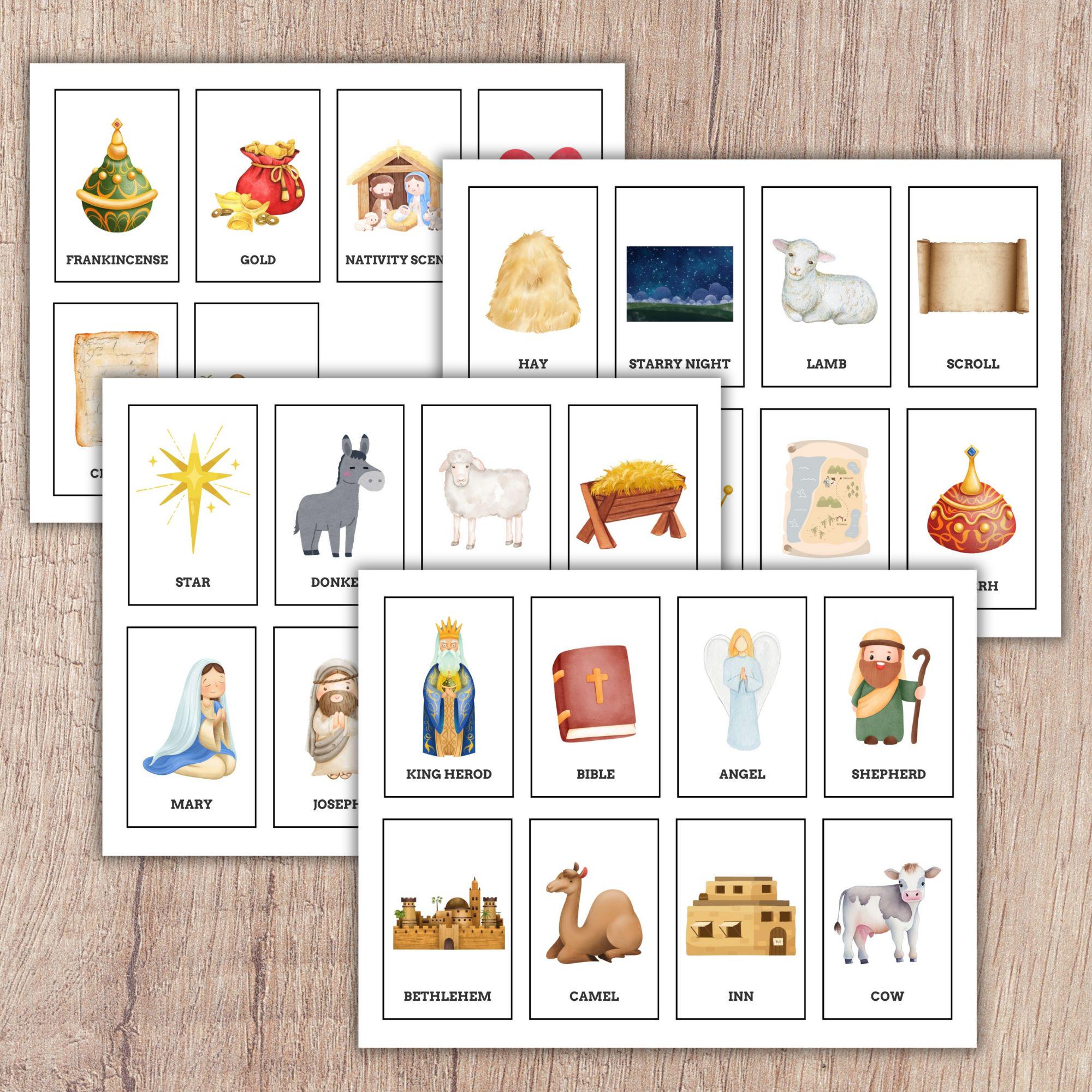 Nativity Bingo Game, Christmas Party Game, Christmas Bingo Game, Family ...
