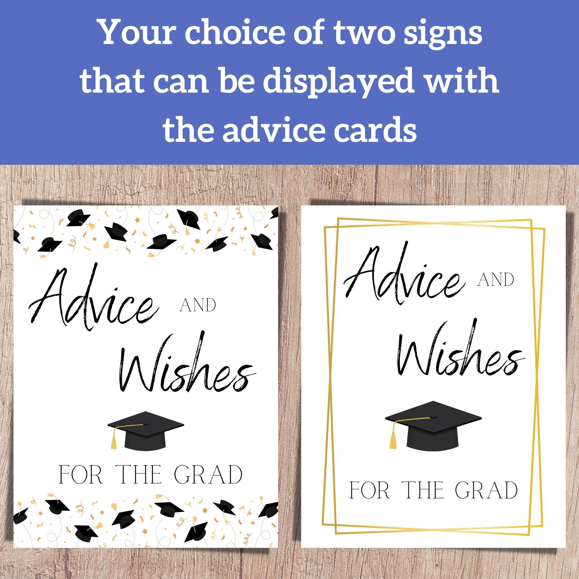 Graduation Advice Cards Printable, Graduation Keepsake, 2025 Graduation ...