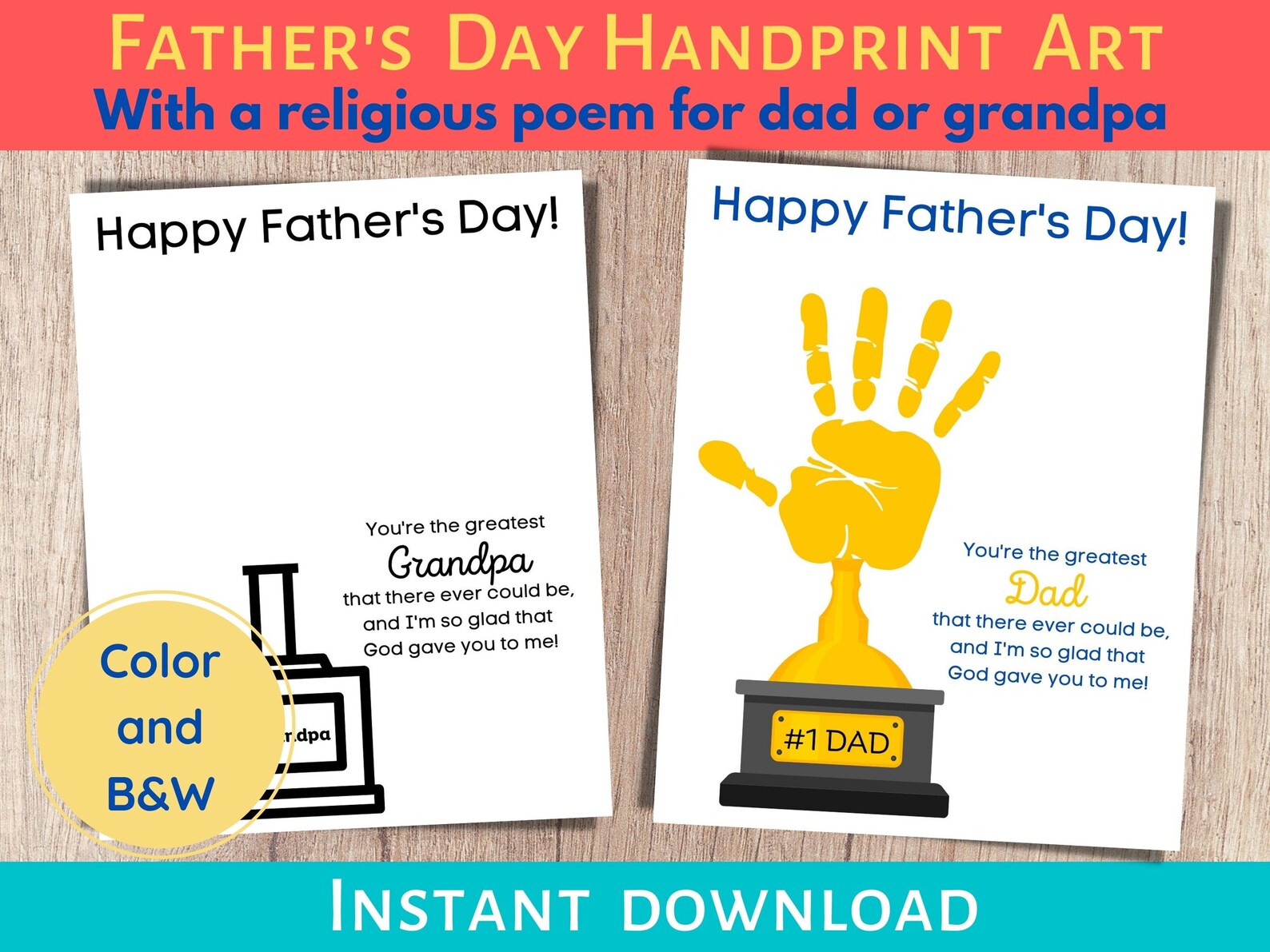 Fathers Day Handprint Craft Fathers Day Poem Handprint - Etsy
