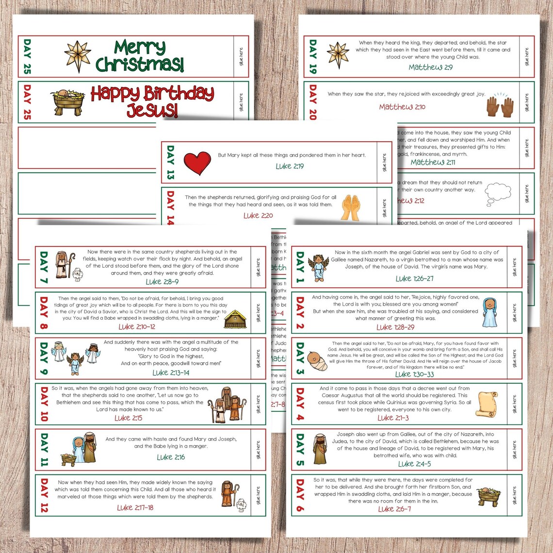 Paper Chain Advent Calendar, Nativity Printable, Advent Calendar for ...