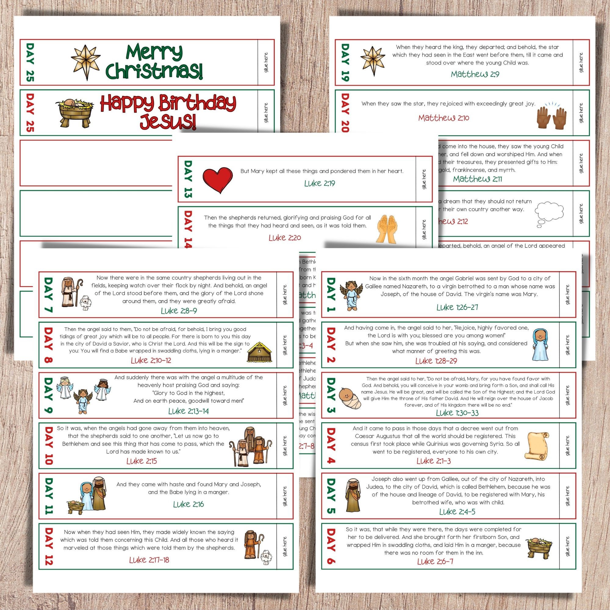 Paper Chain Advent Calendar, Nativity Printable, Advent Calendar for ...