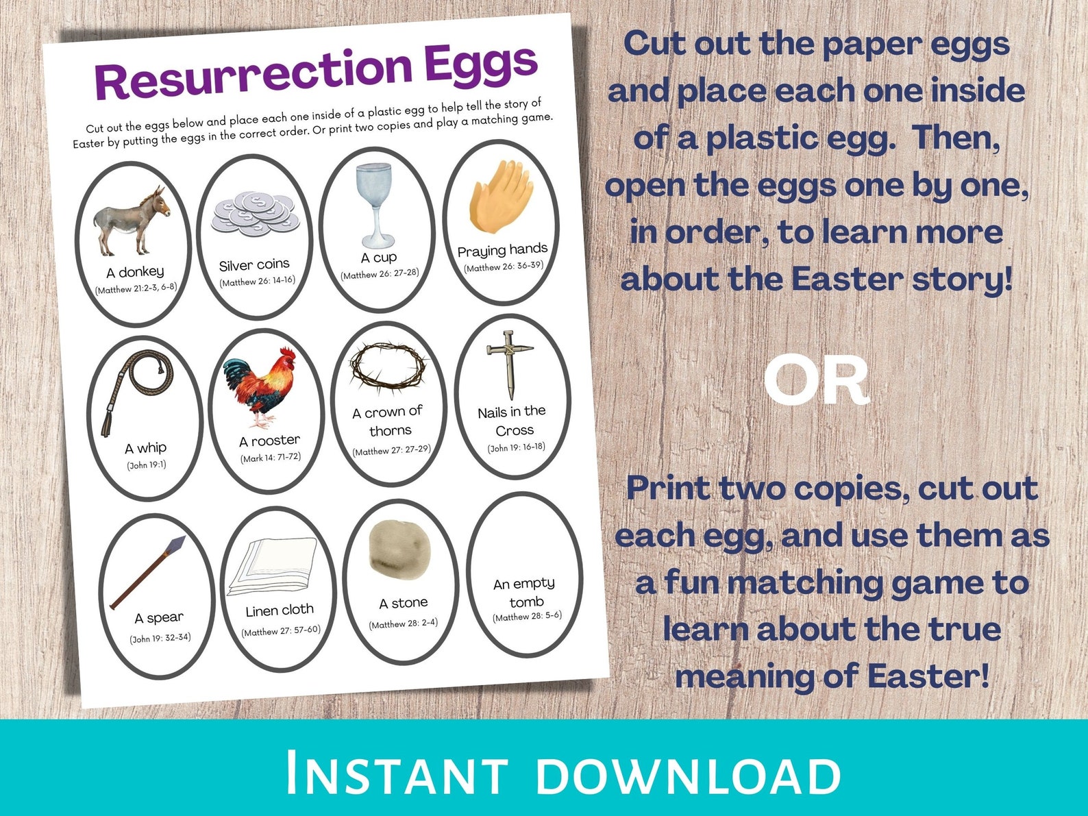 Resurrection Eggs Easter Bible Games Resurrection Eggs - Etsy