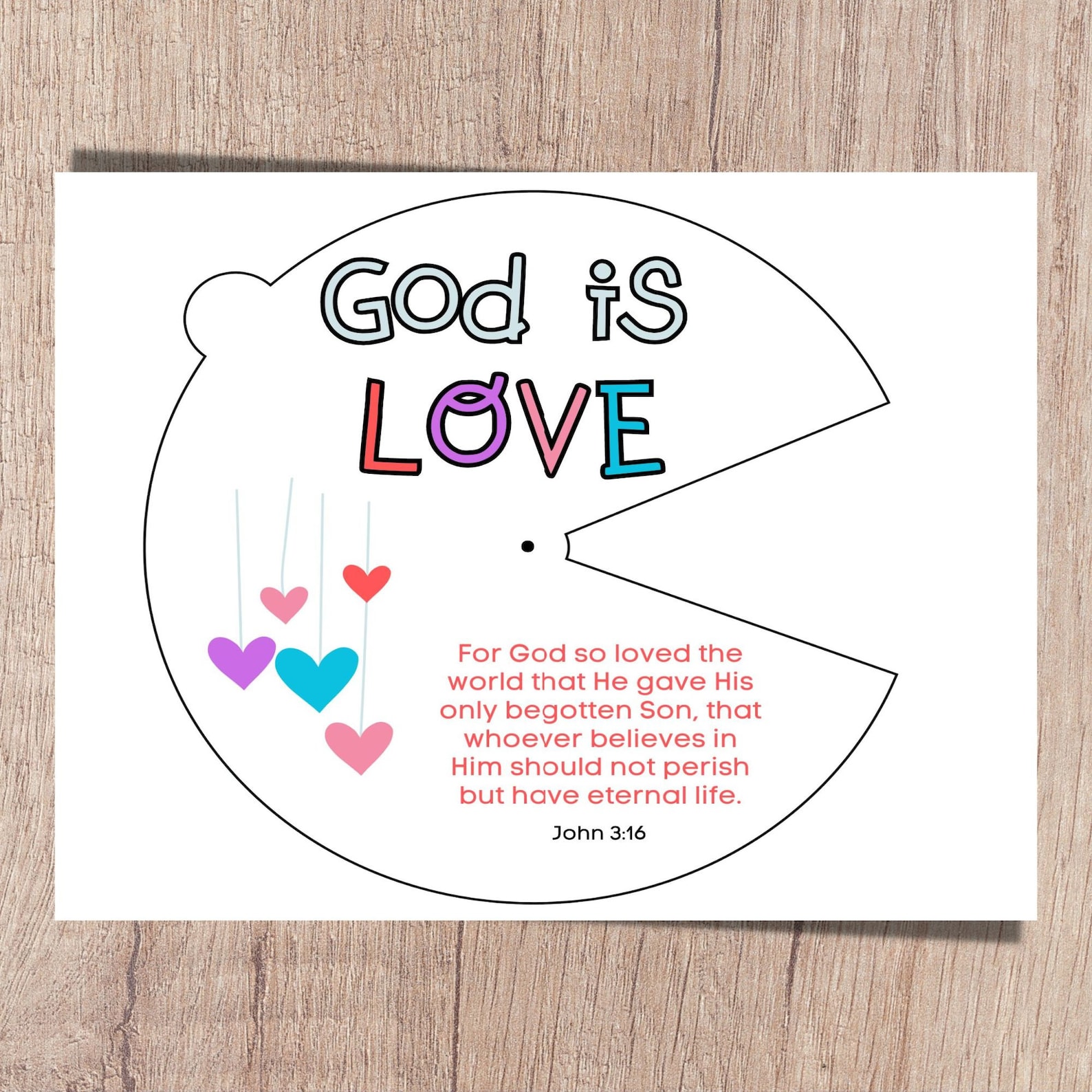 God is Love Craft, Spinner Wheel, Story Wheel, Sunday School Valentines ...