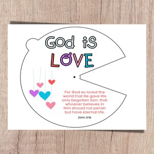 God is Love Craft, Spinner Wheel, Story Wheel, Sunday School Valentines ...