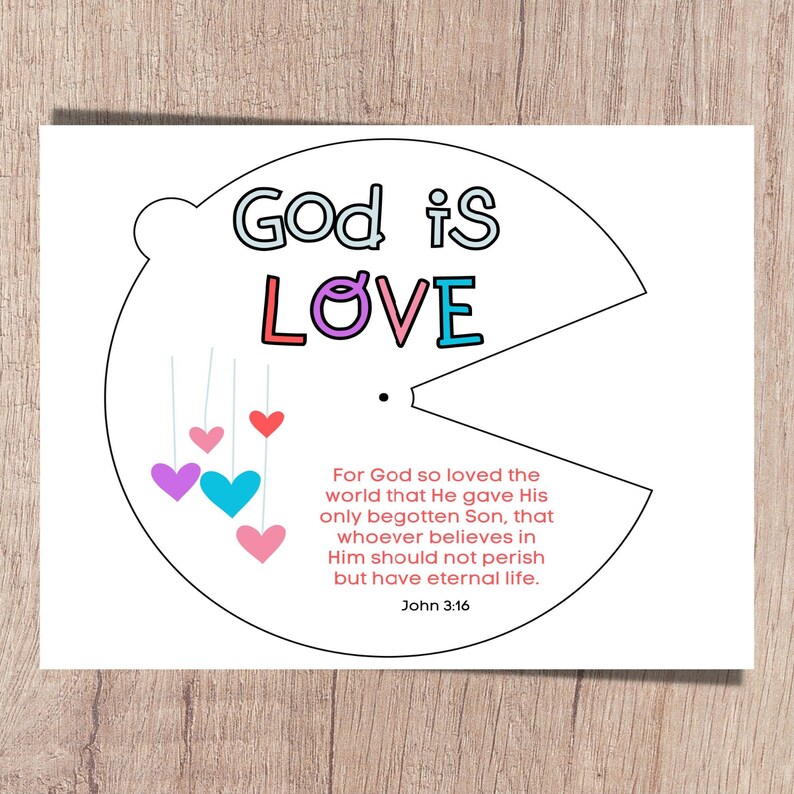 God is Love Craft, Spinner Wheel, Story Wheel, Sunday School Valentines ...