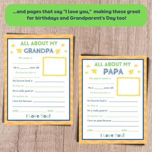 All About My Grandpa, Fathers Day Printable Craft, Grandparents Day ...