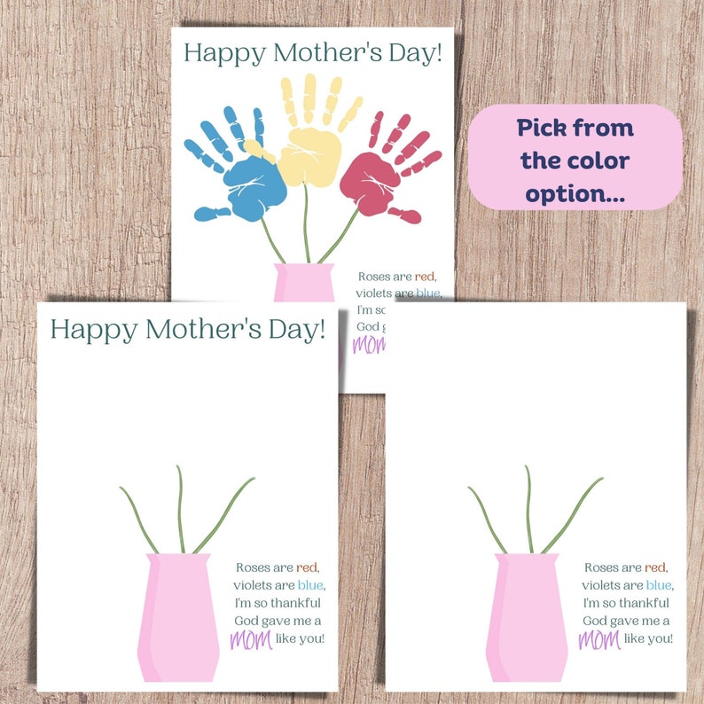 Mothers Day Handprint Printable, Religious Poem, Handprint Mothers Day ...
