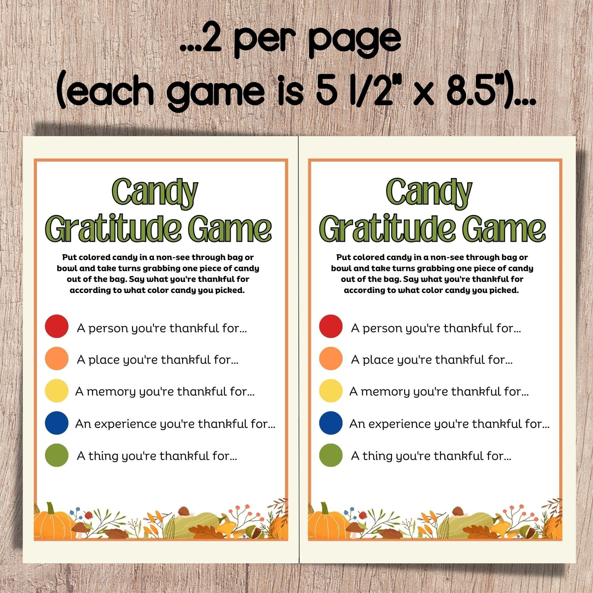 Thanksgiving Gratitude Game, Thankful Game, Candy Gratitude Game, Fall ...