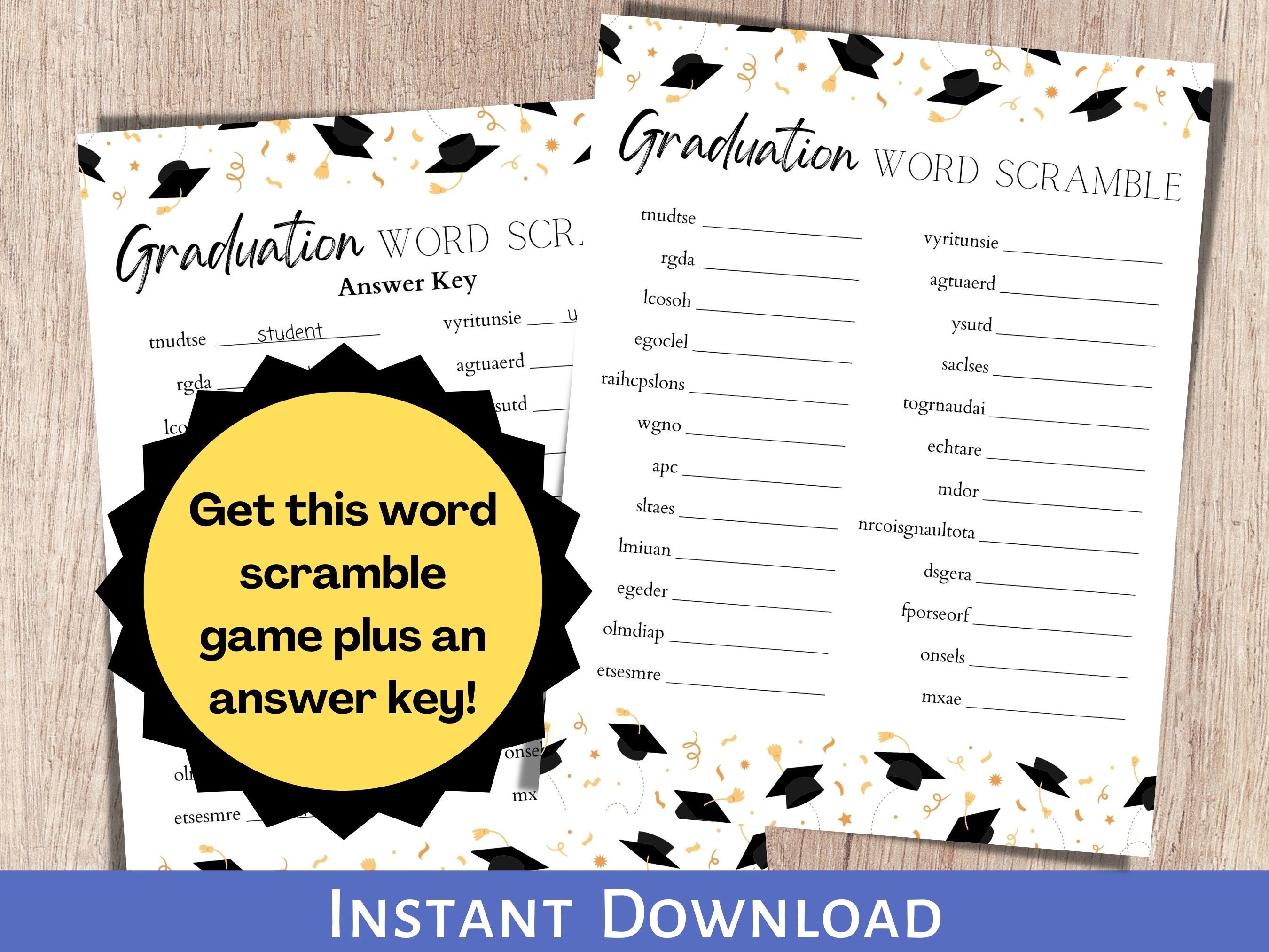 Graduation Games Graduation Bundle Printable Grad Game Pass - Etsy
