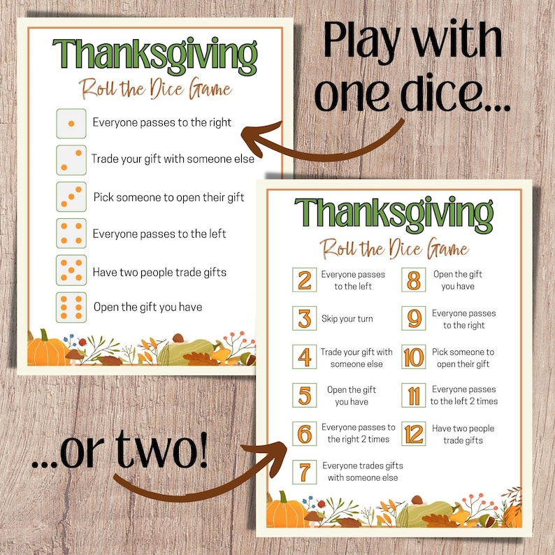 Thanksgiving Dice Game, Fall Printable Games, Thanksgiving Games ...