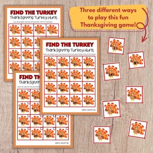 Thanksgiving Scavenger Hunt, Turkey Game, Thanksgiving Turkey Treasure ...