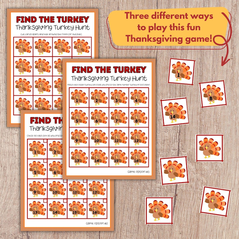 Thanksgiving Scavenger Hunt, Turkey Game, Thanksgiving Turkey Treasure ...