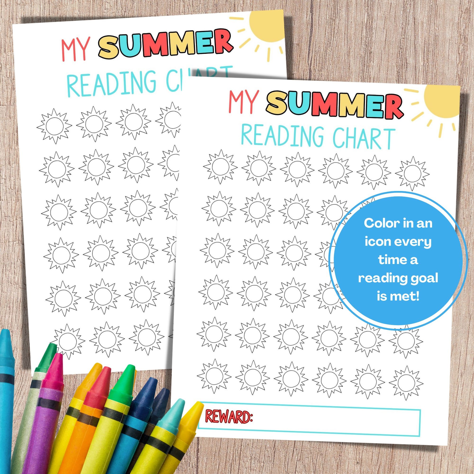 Summer Reading Chart, Summer Reading Challenge, Reading Log for Kids ...