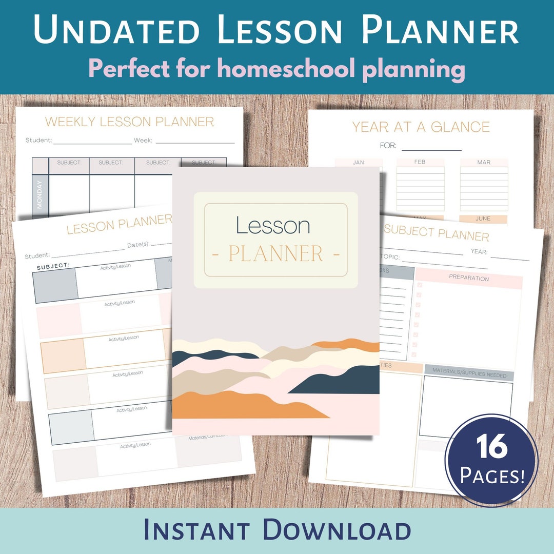 Lesson Plan Template, Homeschool Teacher Planner, Lesson Planner ...