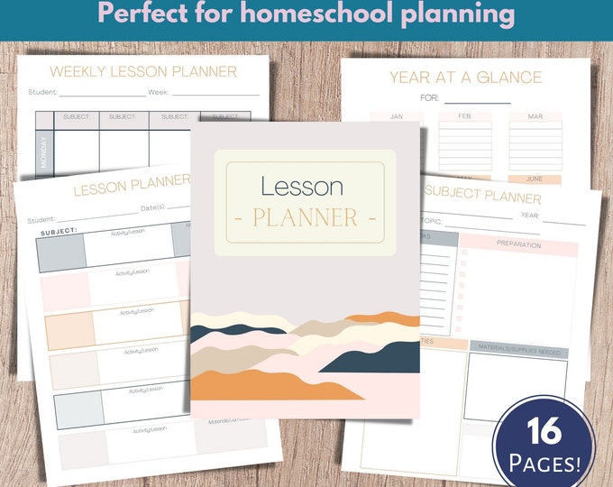 Undated Weekly Planner Printable Subject Planner Teacher Planner ...