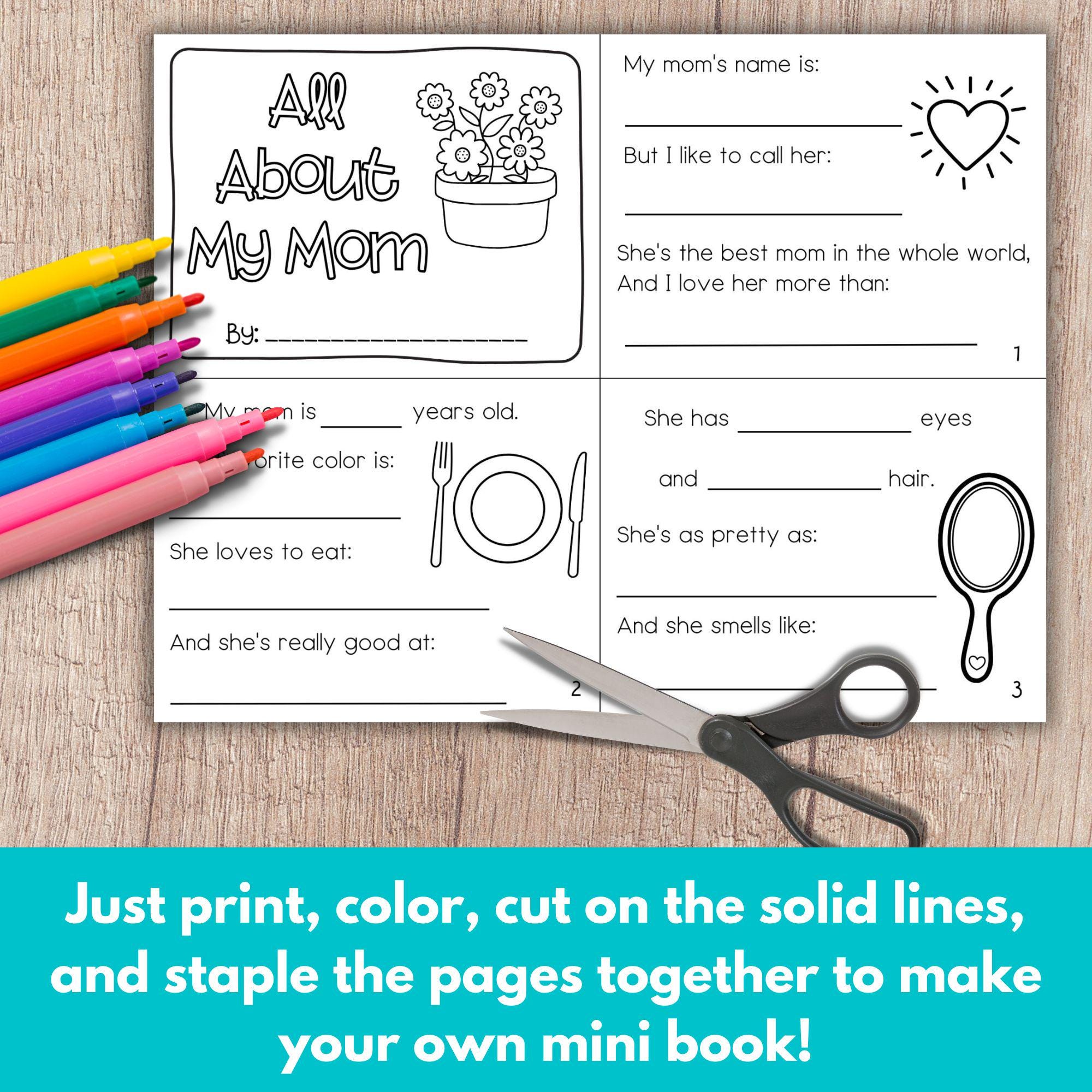 Mothers Day Mini Book, All About My Mom, Mothers Day Craft, Mothers Day ...