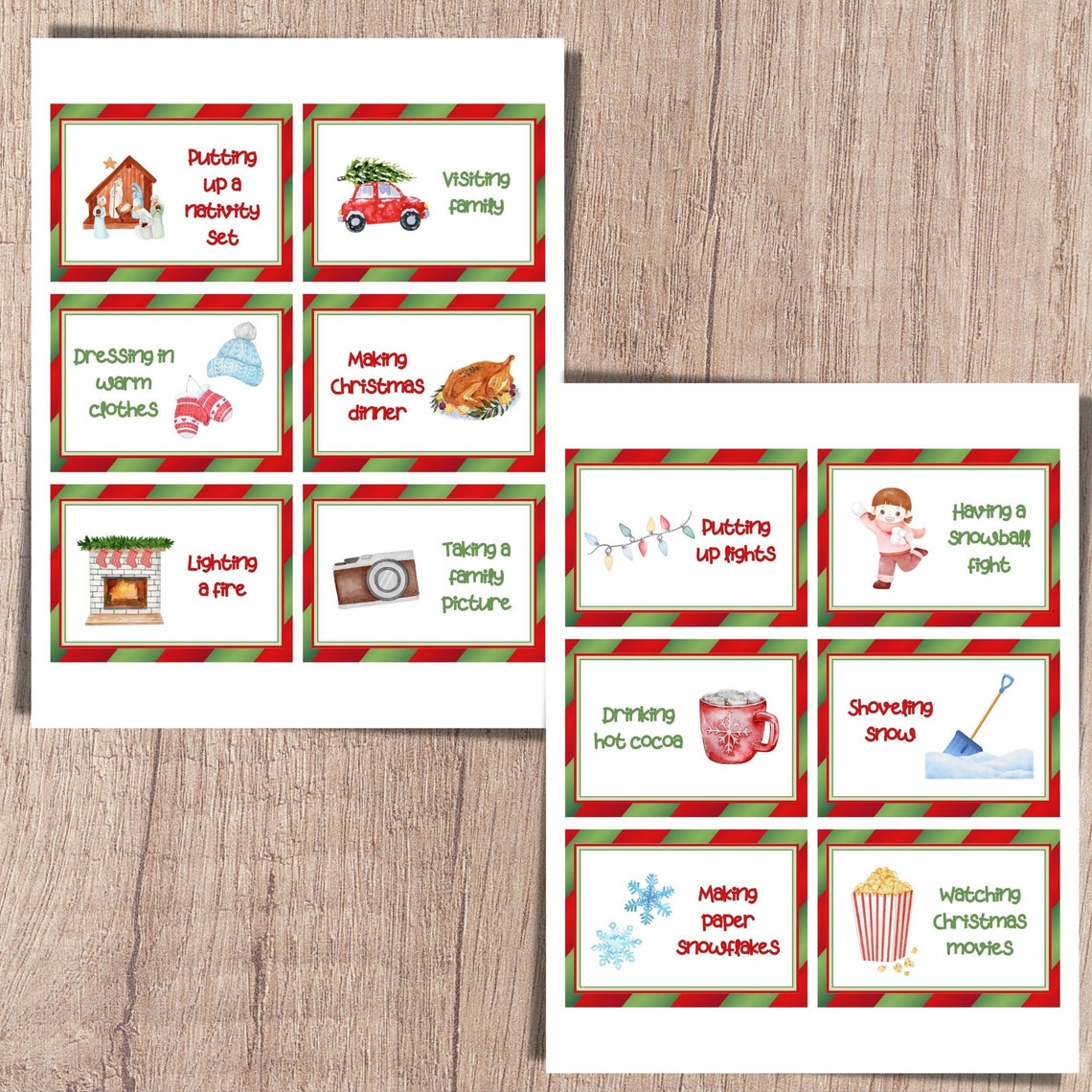 Christmas Charades, Christmas Party Game, Family Holiday Game ...