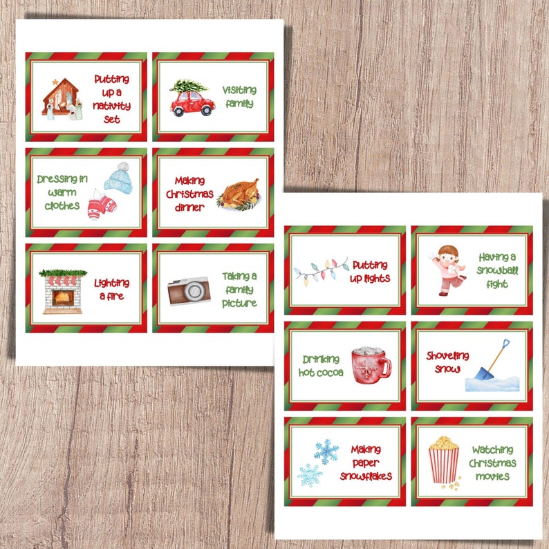 Christmas Charades, Christmas Party Game, Family Holiday Game ...