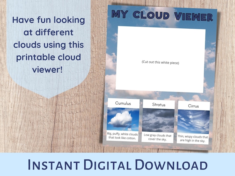 Cloud Identification Viewer Printable Cloud Viewer Weather - Etsy