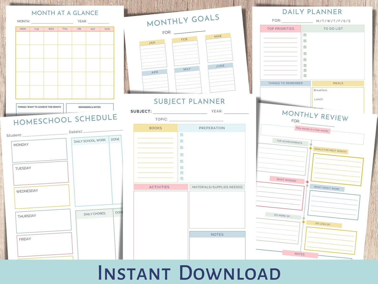 Homeschool Planner Academic Planner Printable Homeschool - Etsy