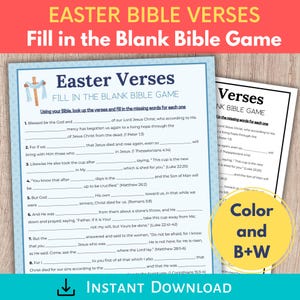 Easter Story Trivia, Bible Verse Game, Easter Bible Trivia, Holy Week ...