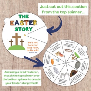 Easter Story Wheel Craft, Easter Spinner Wheel, Easter Activity, Holy ...