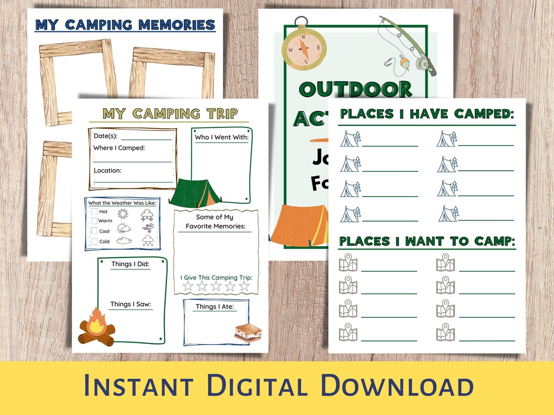 Printable Outdoor Activities for Kids Bundle, Nature Games, Camping I ...