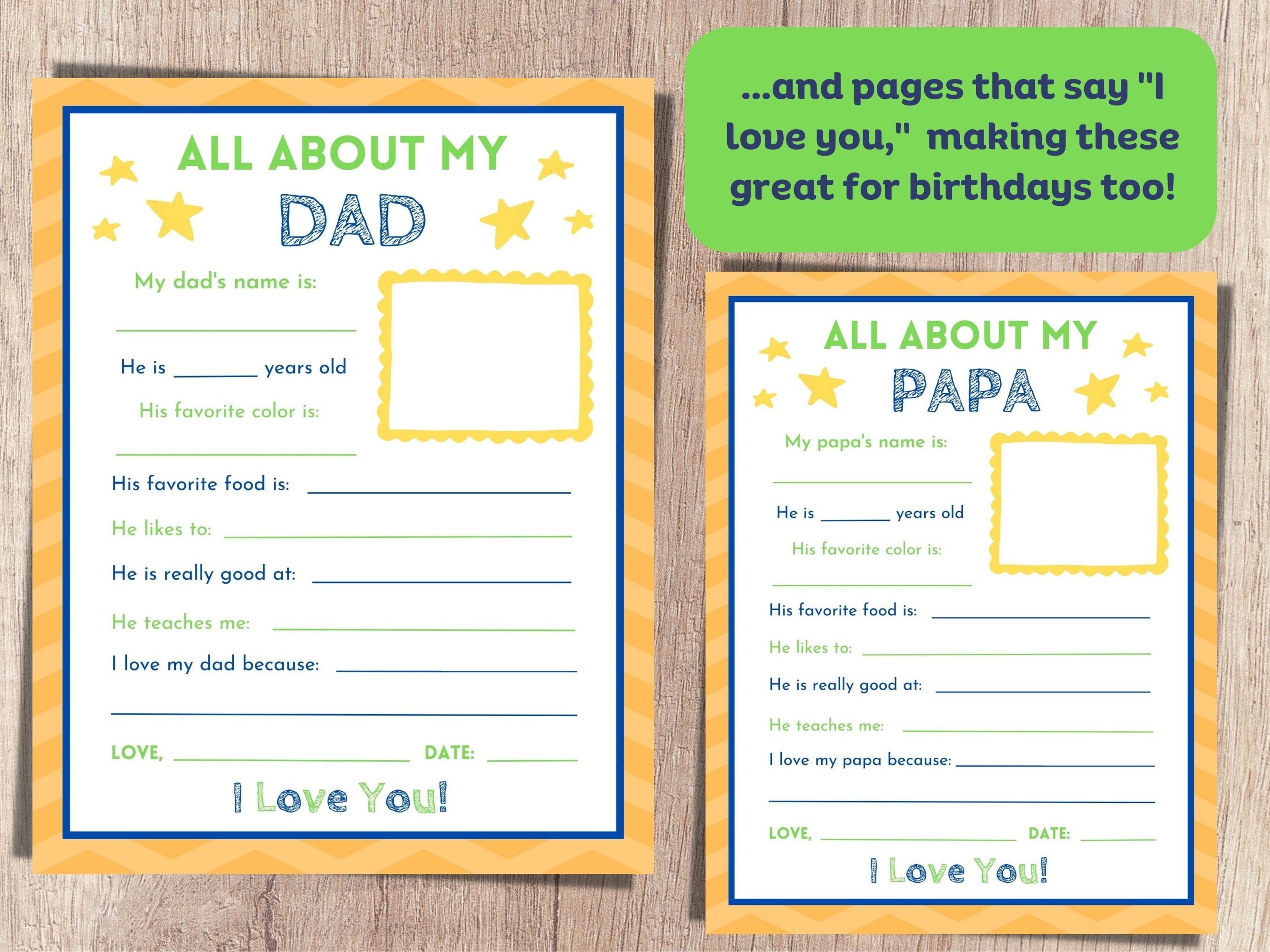 Todo sobre mi papá manualidad imprimible del día del padre - Etsy México