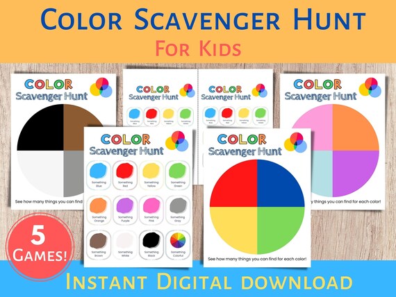 Color Scavenger Hunt for Kids Find the Colors Kids Printable - Etsy