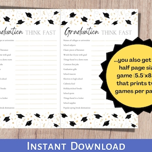 Think Fast Game, Graduation Games, Grad Party Games, Graduation Games ...