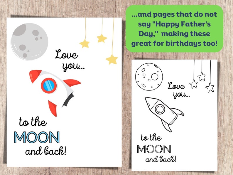 I Love You to the Moon and Back Happy Fathers Day Handprint - Etsy