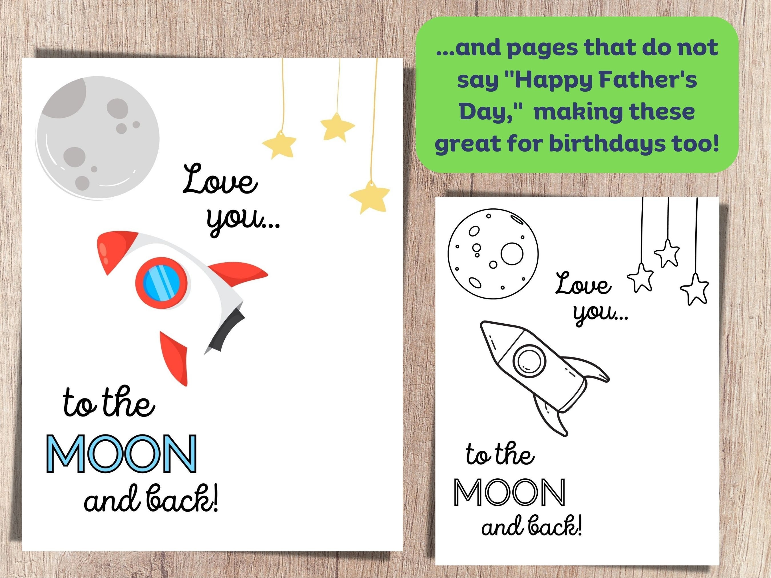 I Love You to the Moon and Back Happy Fathers Day Handprint - Etsy